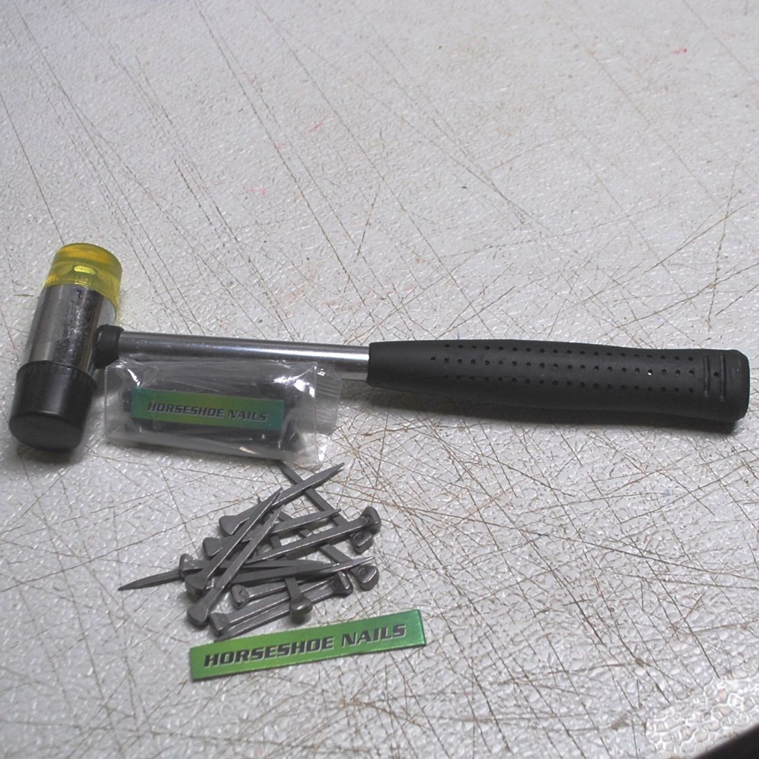 Stained Glass Glazing Hammer with 25 Horseshoe Nails – Robin's Glass ...
